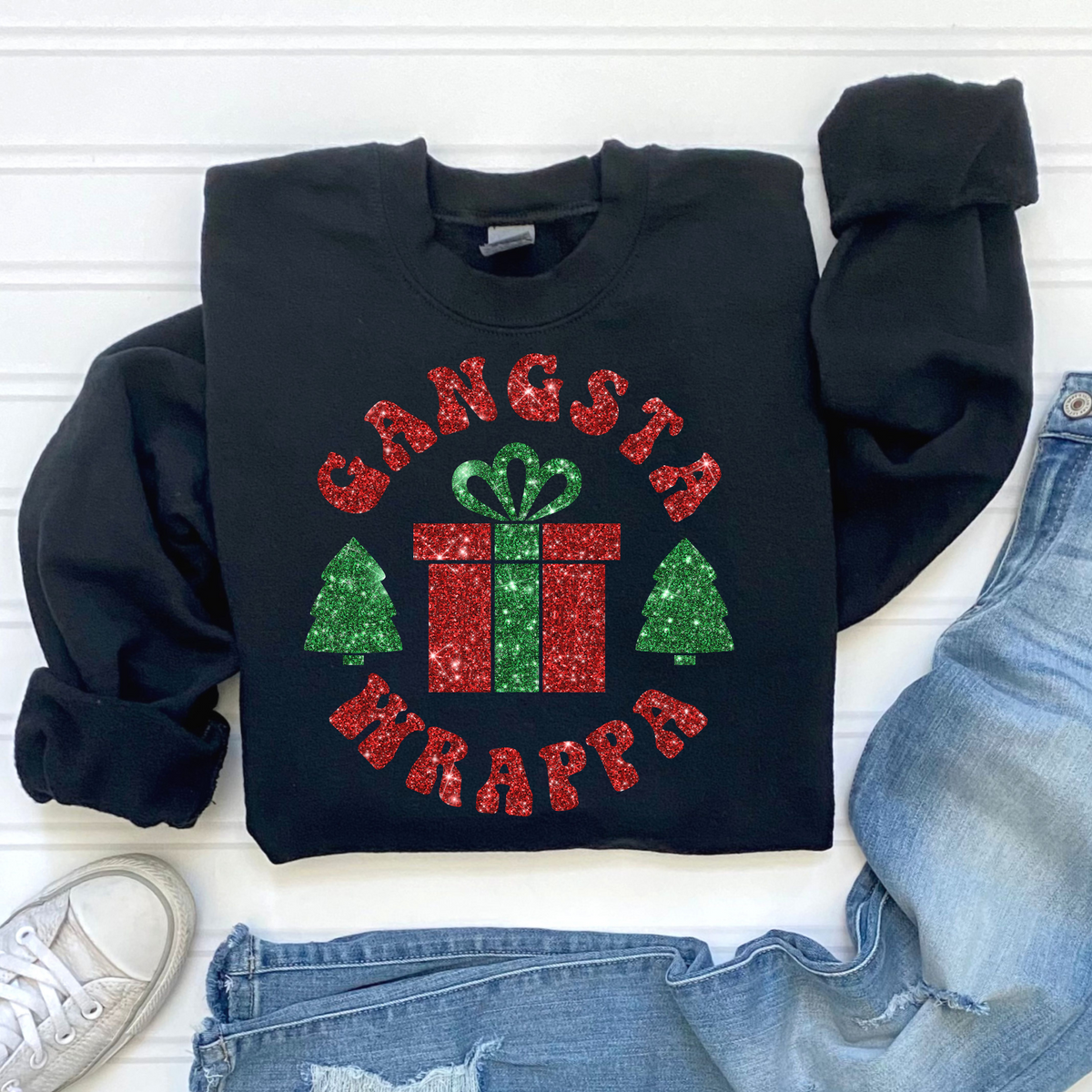 Gangsta Wrappa Glitter DTF Print – Crawford Country Store