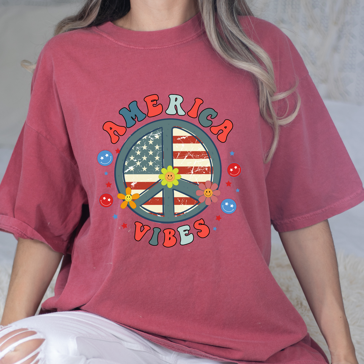 America Peace Sign DTF Print – Crawford Country Store