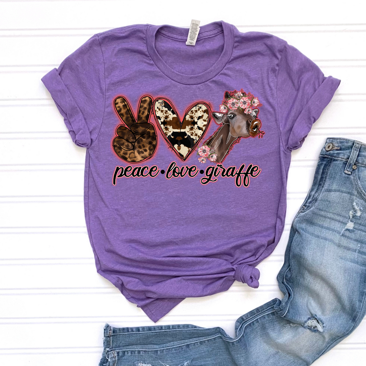 Peace Love Giraffe DTF Print – Crawford Country Store