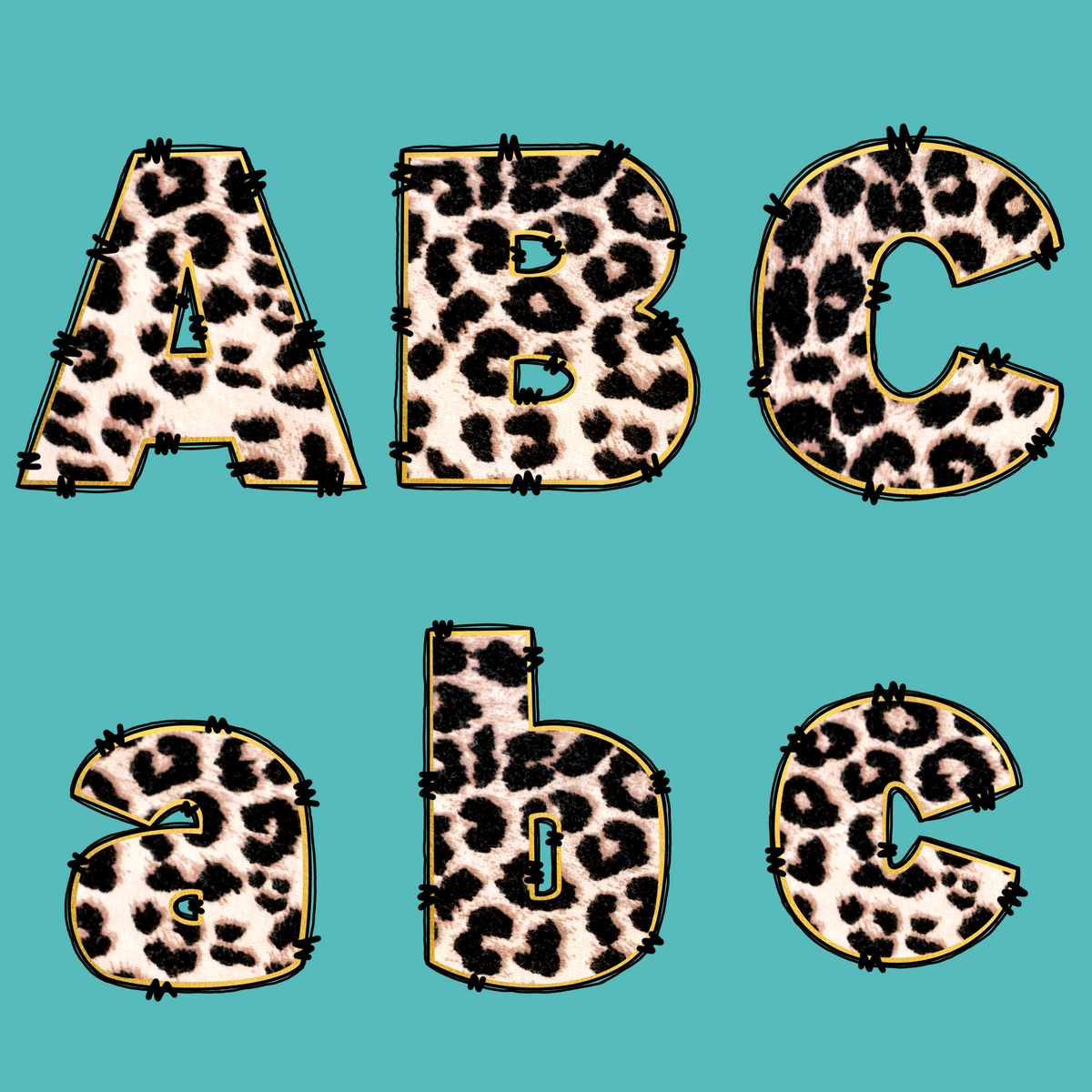 Leopard Print Doodle Letter DTF Print – Crawford Country Store