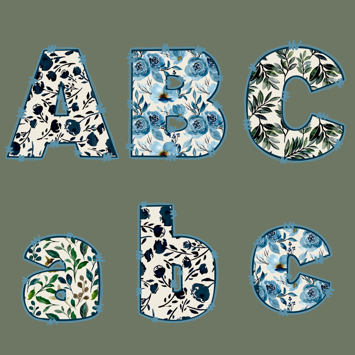 Flower Doodle Letter DTF Print – Crawford Country Store